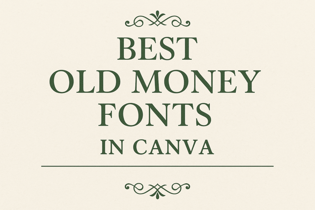 Best Old Money Fonts in Canva - Graphic Design Resource