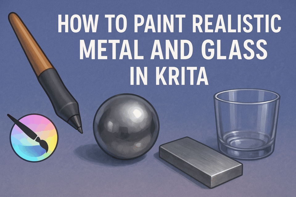 How to Paint Realistic Metal and Glass in Krita - Graphic Design Resource