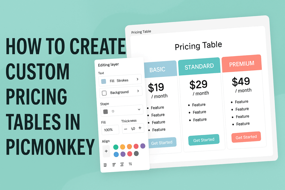 How to Create Custom Pricing Tables in PicMonkey