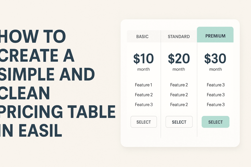 How to Create a Simple and Clean Pricing Table in Easil