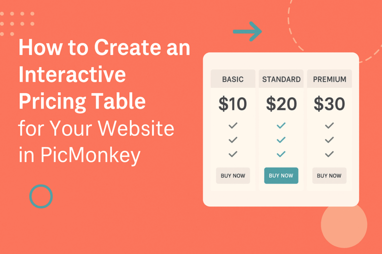 How to Create an Interactive Pricing Table for Your Website in PicMonkey