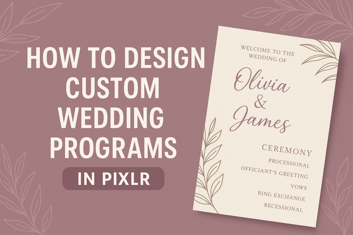 How to Design Custom Wedding Programs in Pixlr - Graphic Design Resource