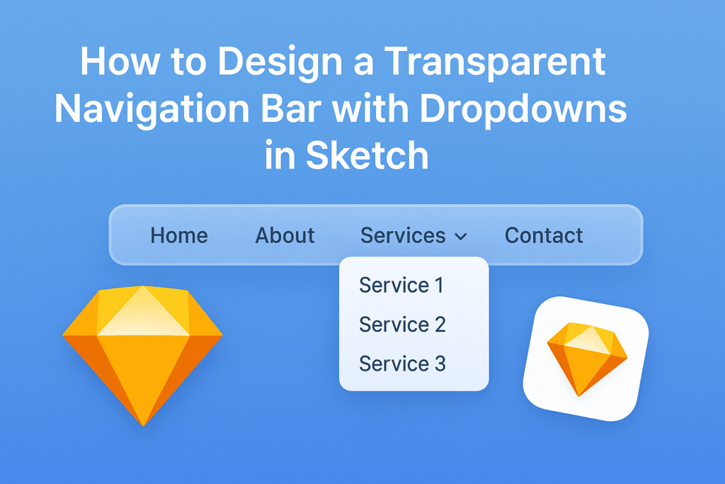 How to Design a Transparent Navigation Bar with Dropdowns in Sketch