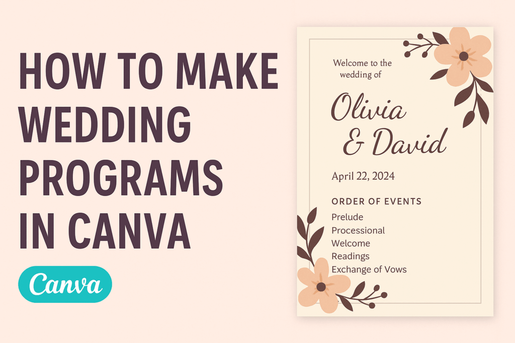 How To Make Wedding Programs In Canva