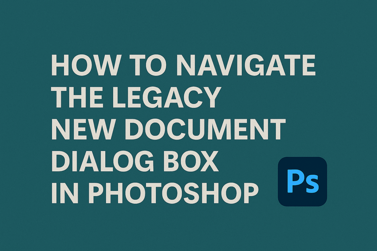How to Navigate the Legacy New Document Dialog Box in Photoshop ...