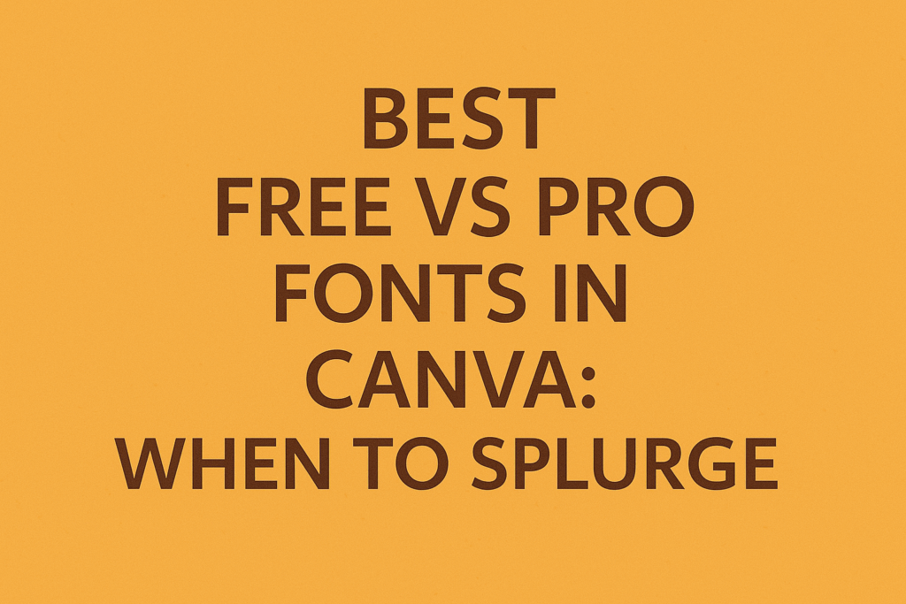 Best Free Vs Pro Fonts In Canva