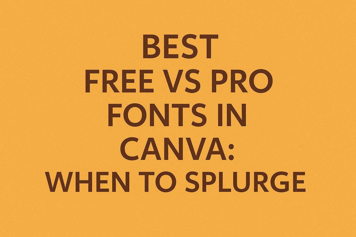 Best Free Vs Pro Fonts In Canva